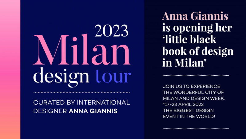 Milan Design Tour - ANNA GIANNIS INTERIORS